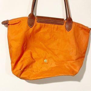 Longchamp | Bags | Longchamp Orange Nylon Le Pilage Tote Shoulder Bag ...